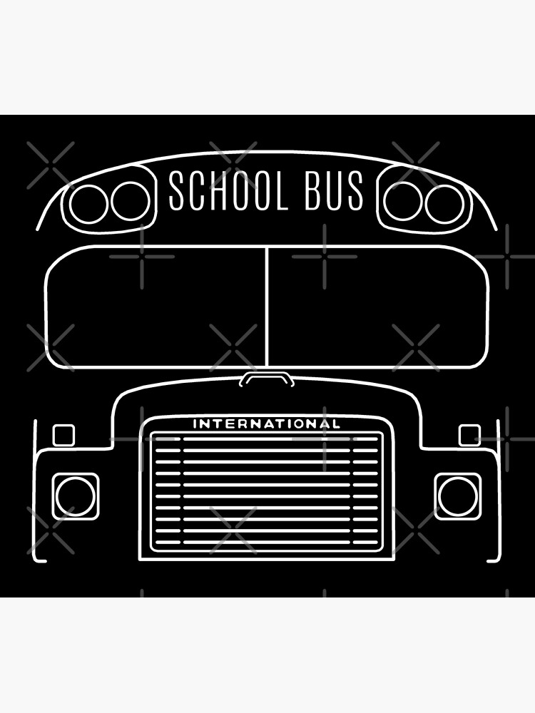 "International Harvester Loadstar 1700 classic school bus white outline ...