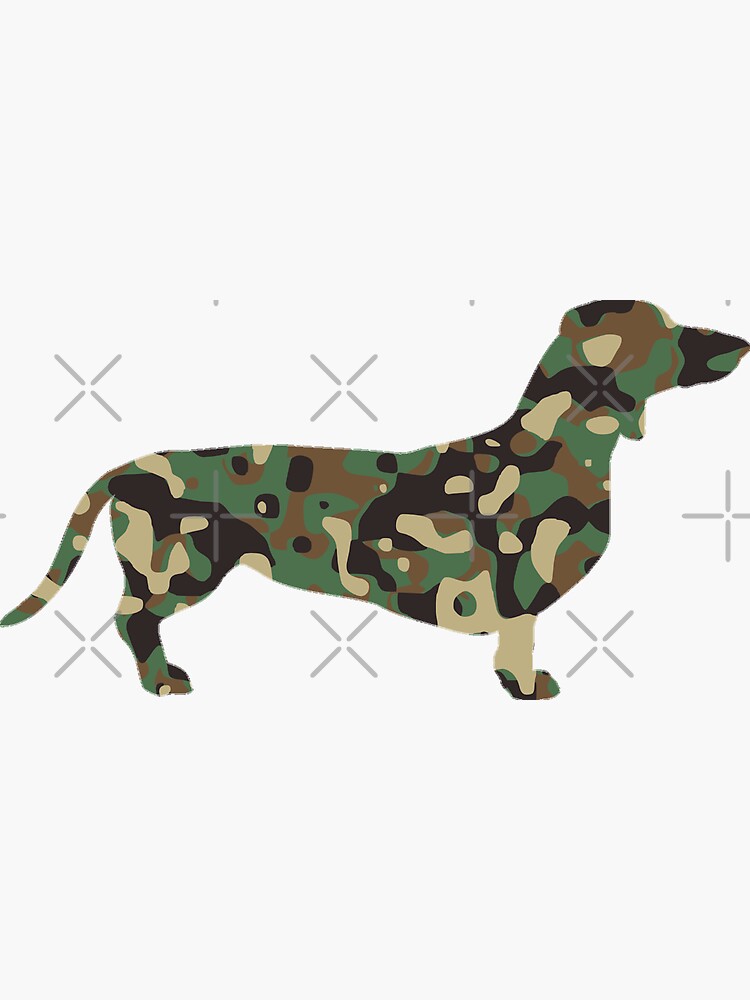 "dachshund dog camouflage pattern " Sticker for Sale by cathelkav ...