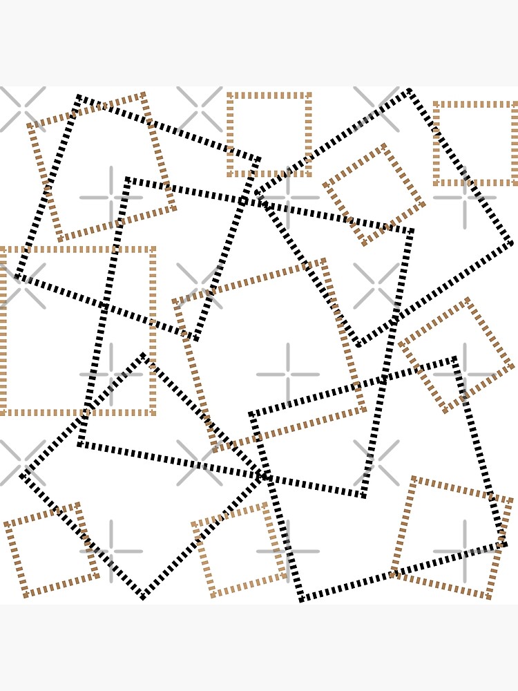 "Modern Minimalist - Geometric Square Dashed Lines beige and black ...