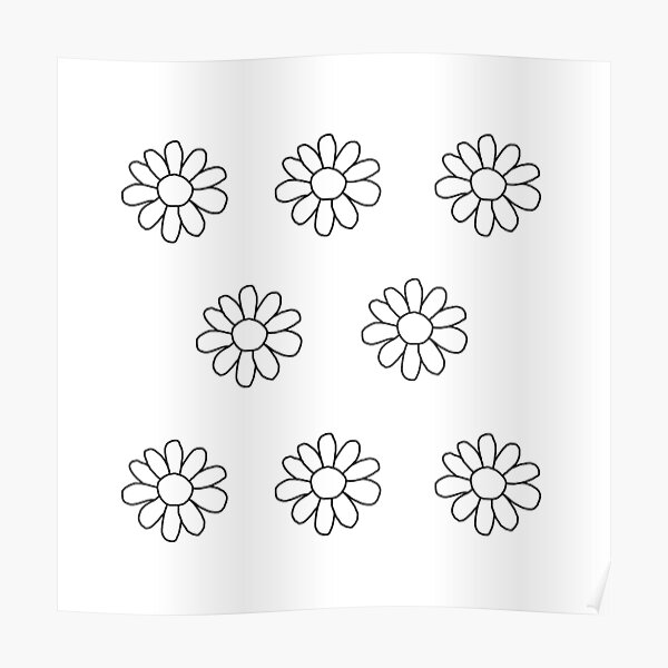 "flower outline sticker pack" Poster by rubystaff | Redbubble