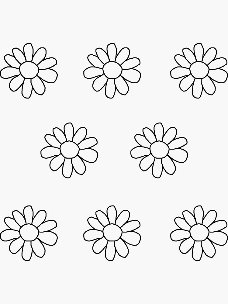 "flower outline sticker pack" Sticker by rubystaff | Redbubble