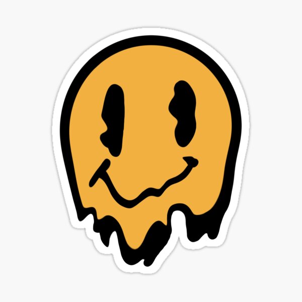 "Yellow Trippy Smiley Face" Sticker for Sale by 318hz | Redbubble