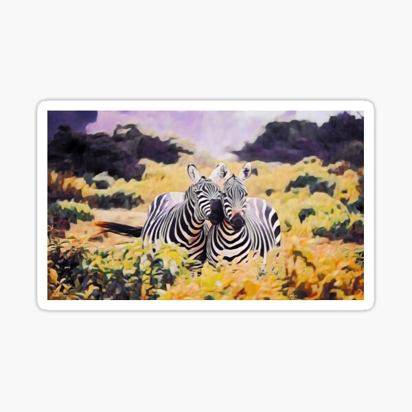 "Together for ever, pair of loving zebras" Sticker for Sale by ...