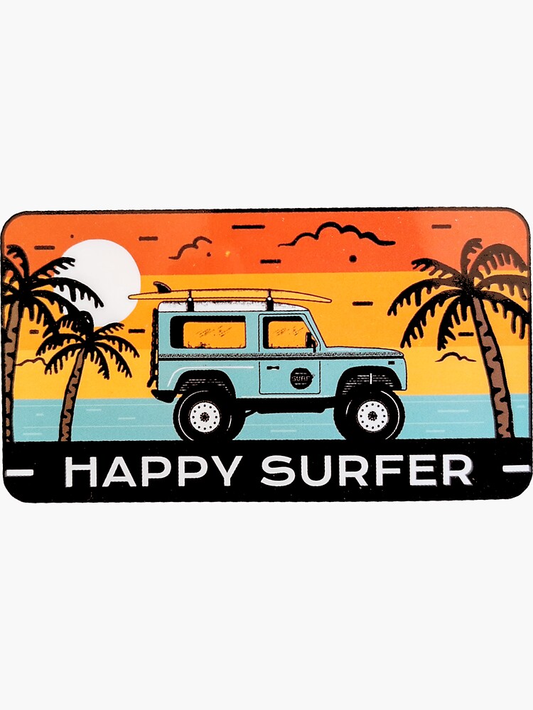 "Happy Surfer Surfing Windsurfing Sticker" Sticker for Sale by Zenzeo ...