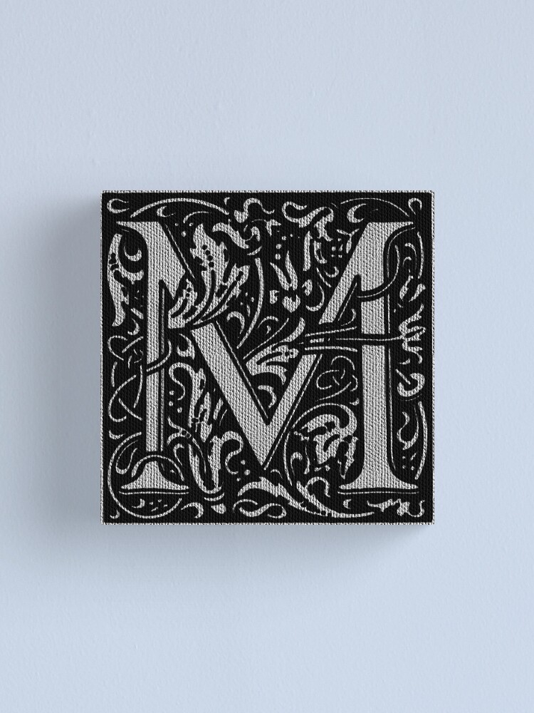 "William Morris Renaissance Style Cloister Alphabet Letter M" Canvas ...