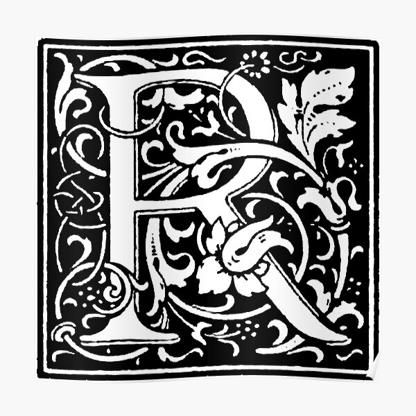 "William Morris Renaissance Style Cloister Alphabet Letter R" Poster ...