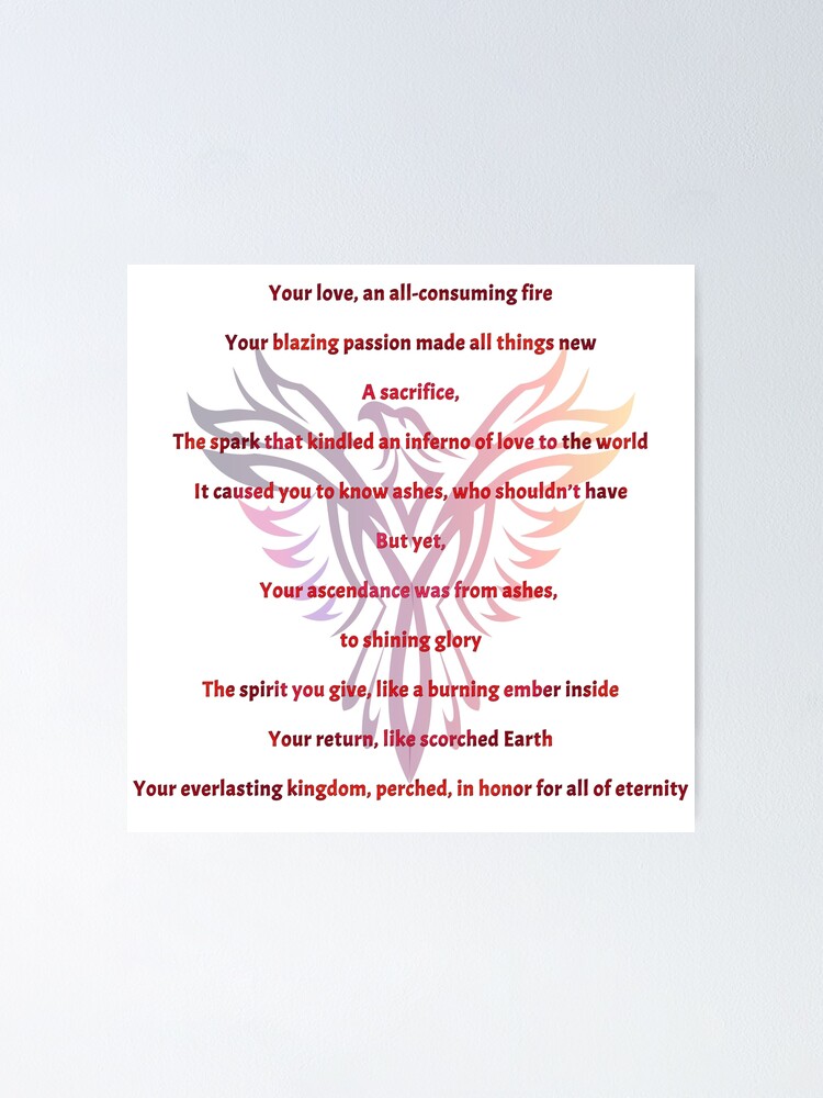 "Phoenix Poem by Reece Faircloth" Poster for Sale by RM5000 | Redbubble