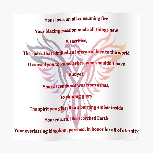 "Phoenix Poem by Reece Faircloth" Poster for Sale by RM5000 | Redbubble