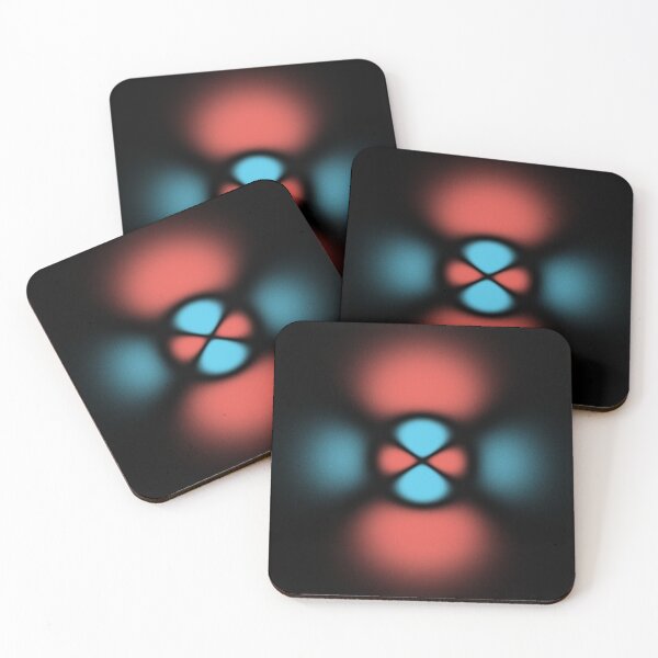 Hydrogen Atom Wave Function Electron Cloud Coasters Set Of 4 For