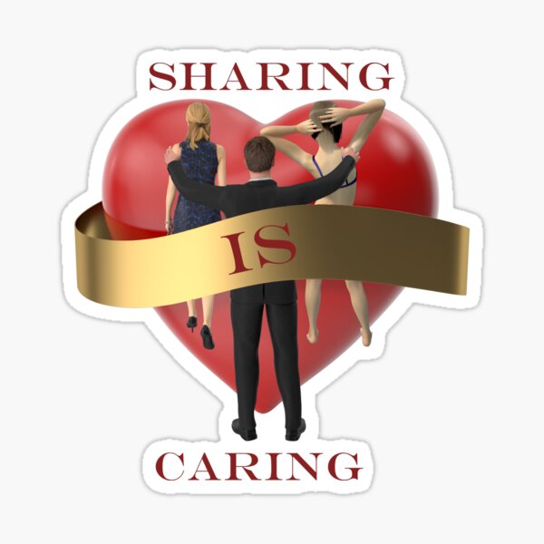"Sharing Is Caring" Sticker for Sale by DELMEO | Redbubble