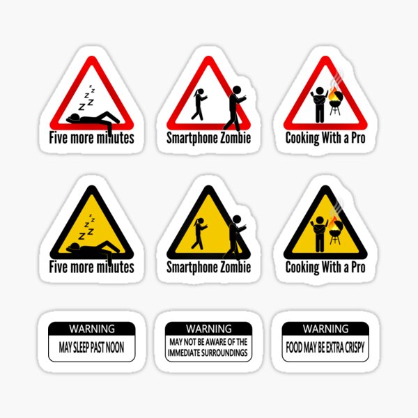 "Warning sign - Stickmen" Sticker for Sale by jc007 | Redbubble