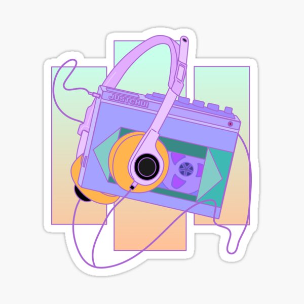 "Listening to Lo-Fi" Sticker by justchui | Redbubble