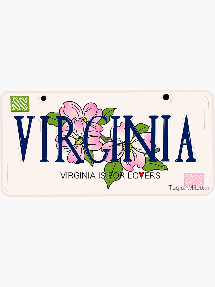 "Virginia Plates" Sticker for Sale by TaylorAllen20 | Redbubble