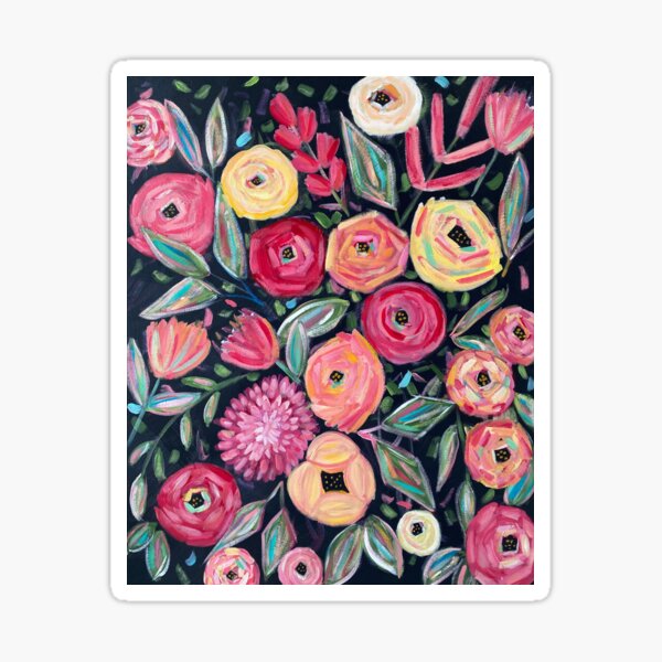 "Bold Floral Art" Sticker for Sale by rachel5576 | Redbubble