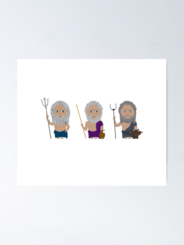"The Big Three - Poseidon, Zeus & Hades" Poster by XXICenturyAgora ...