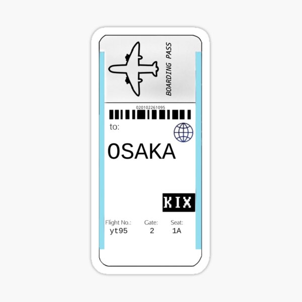 Japan Plane Ticket Stickers | Redbubble