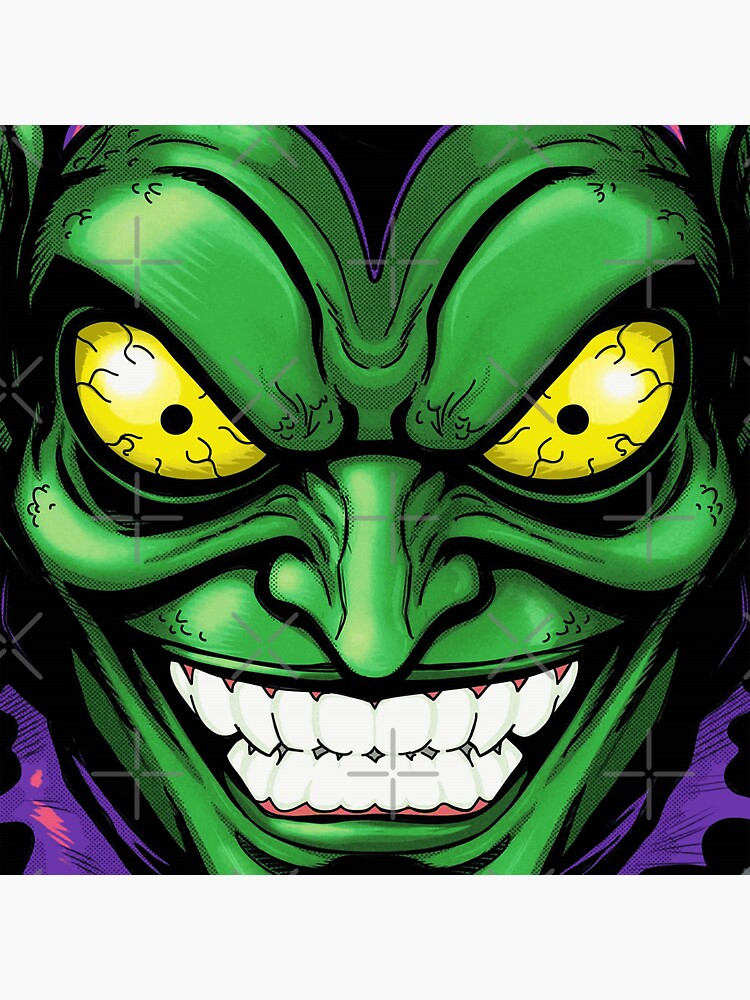 "the green goblin smile" Sticker for Sale by art-master1 | Redbubble