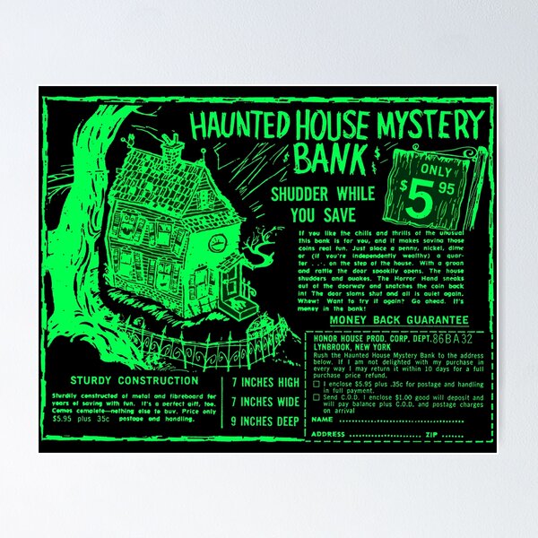 "HAUNTED HOUSE BANK - ADVERT" Poster for Sale by ThrowbackAds | Redbubble
