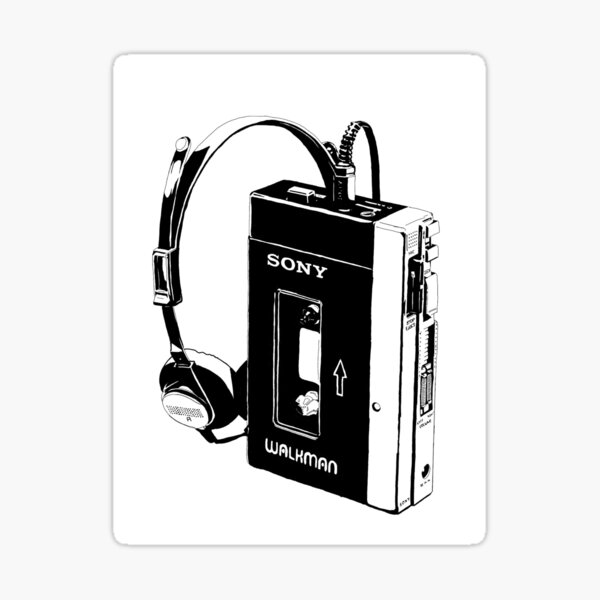 "Sony Walkman - Black and White Print" Sticker by FallonArtwork | Redbubble
