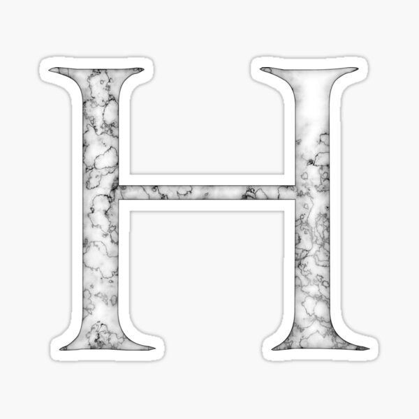 "H in Roman White Marble Latin Alphabet Letter Sticker" Sticker by ...