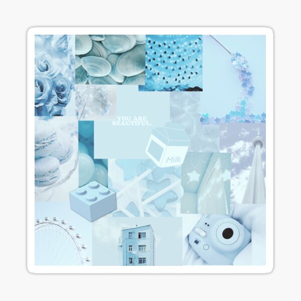 "Cute Blue Aesthetic" Sticker for Sale by elmoore231 | Redbubble