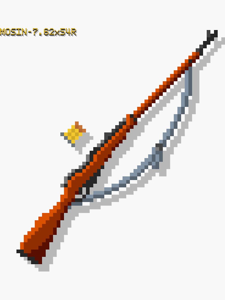 Pegatina «Mosin Nagant - 7.62x54R Pixel Art» de pixelbrian | Redbubble