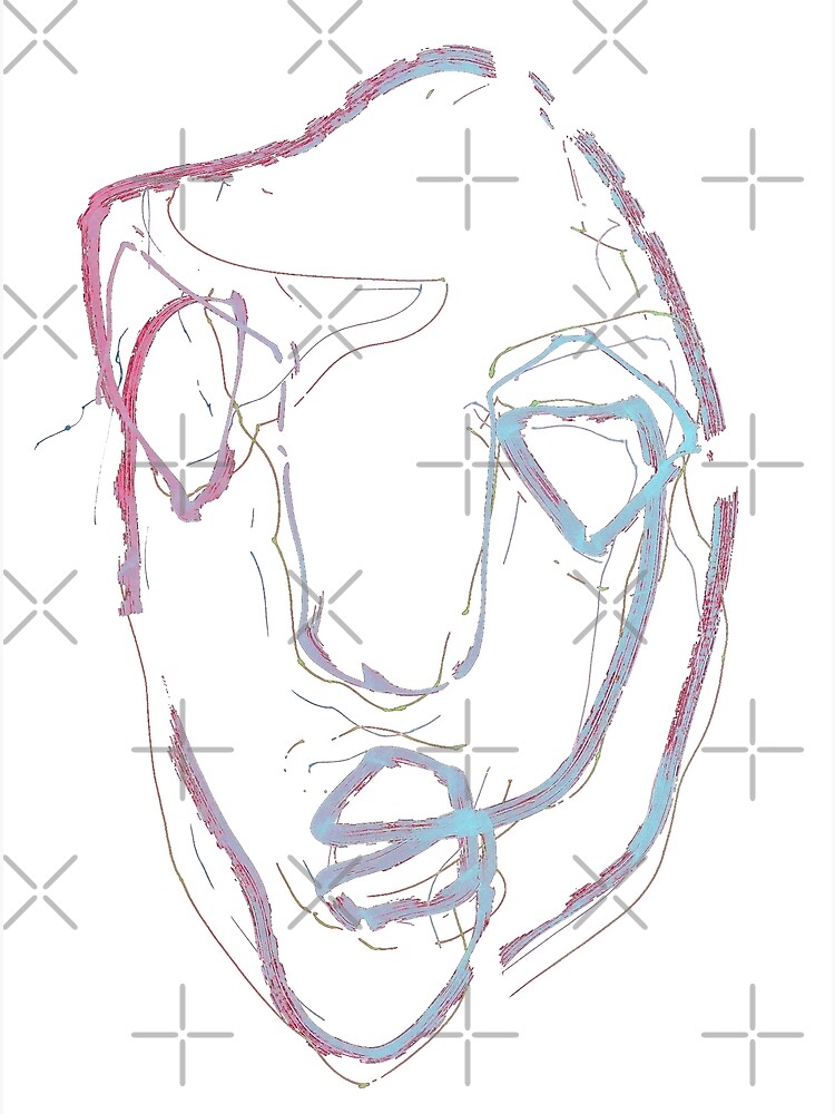 "Gestural Scribbled Face" Art Print for Sale by oa-designs | Redbubble