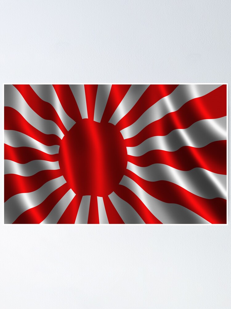 Póster «Ilustración de la bandera de sol naciente de Japón» de ...