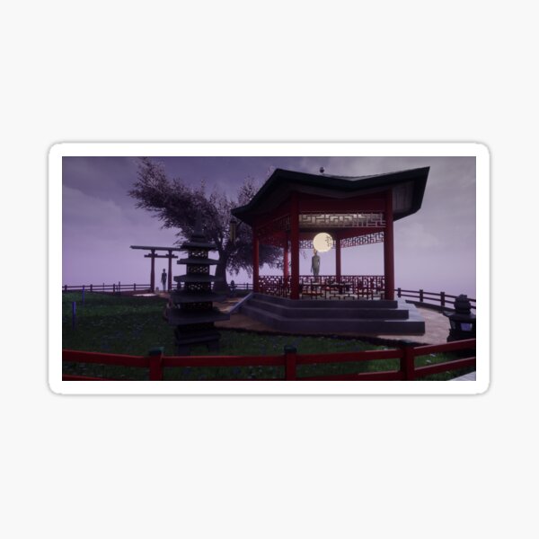 "Japanese garden pavilion" Sticker for Sale by Vanum-Chan | Redbubble