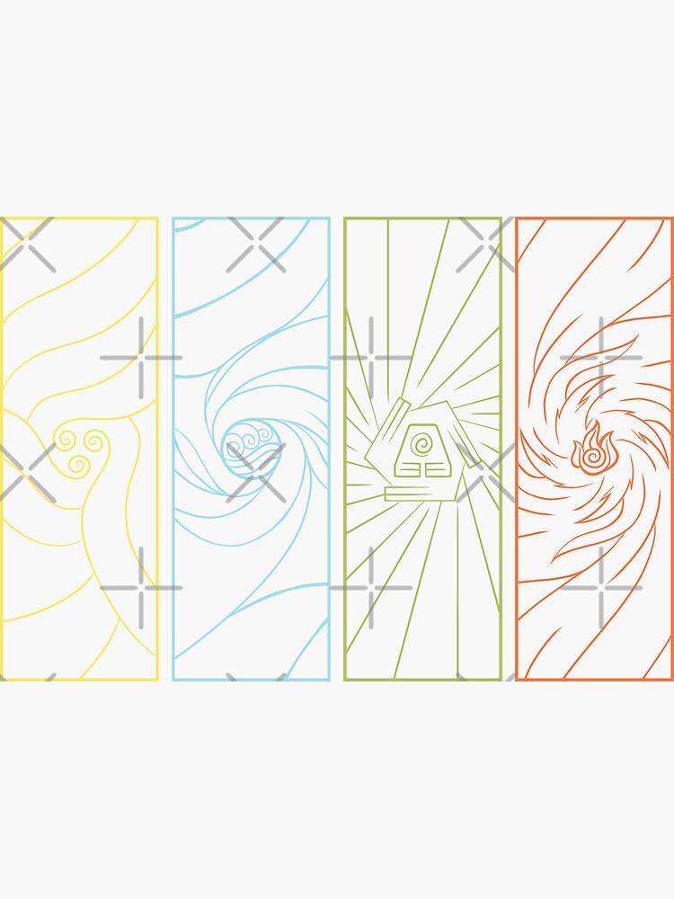 "Minimalist Elemental Bending" Sticker for Sale by njonestees | Redbubble