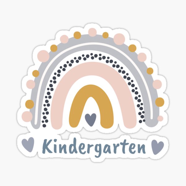 "Kindergarten Teacher Colorful Boho Rainbow School Team Gift" Sticker ...