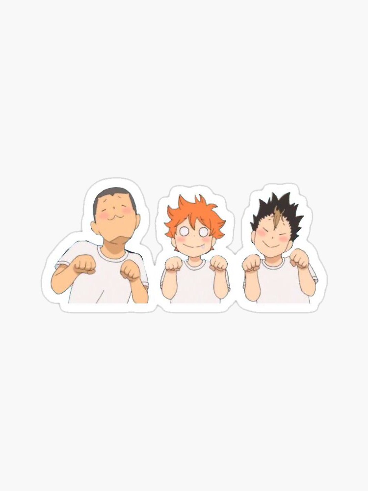 "haikyuu; hinata, tanaka and noya" Sticker for Sale by vcnillacoffee ...