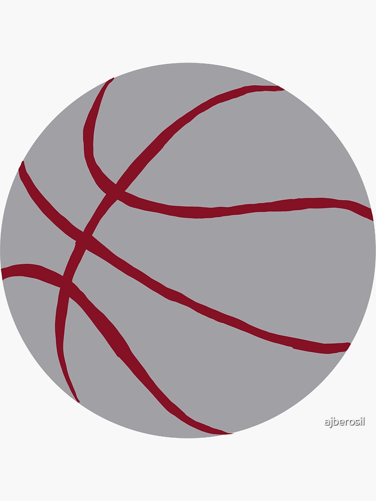 "Grey maroon basketball" Sticker by ajberosil | Redbubble