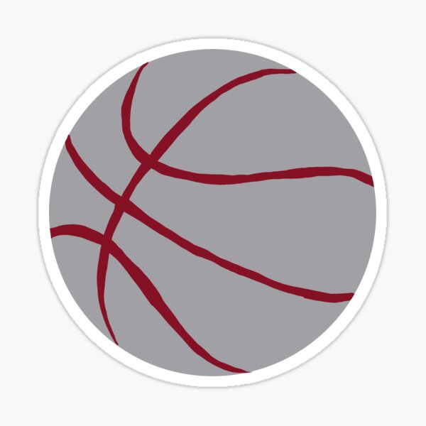 "Grey maroon basketball" Sticker by ajberosil | Redbubble
