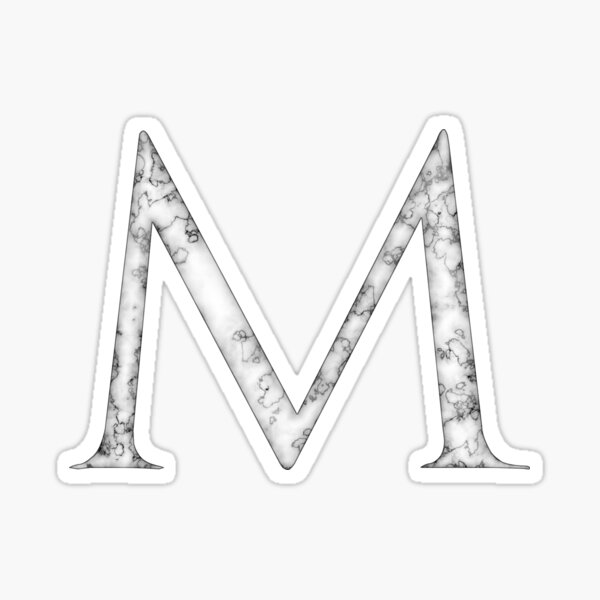 "M in Roman White Marble Latin Alphabet Letter Sticker" Sticker by ...