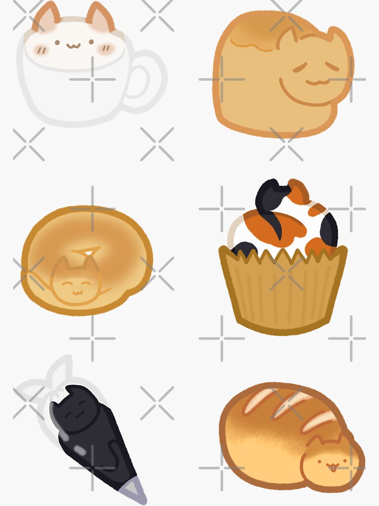 "Cute Cat Bakery" Sticker for Sale by Nabibibi | Redbubble