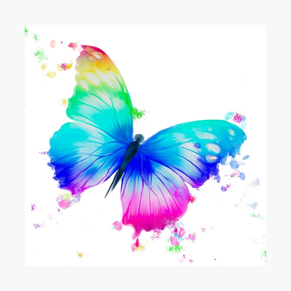 Painting Art & Collectibles Acrylic Rainbow Butterfly Splatter etna.com.pe