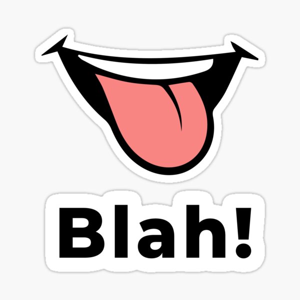 "blah blah blah cartoon artwork " Sticker for Sale by Textshaw | Redbubble