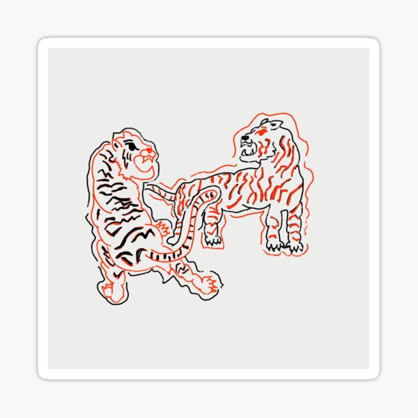 "Tigers" Sticker for Sale by colleenmorimoto | Redbubble