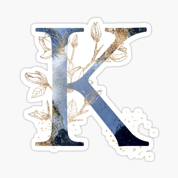 "Floral Initial Letter K, Monogram" Sticker for Sale by PinkLotusArt ...