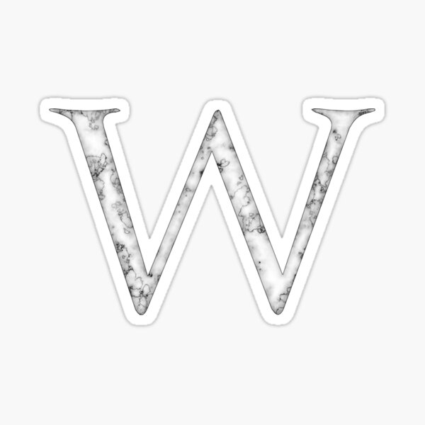 "W in Roman White Marble Latin Alphabet Letter Sticker" Sticker for ...