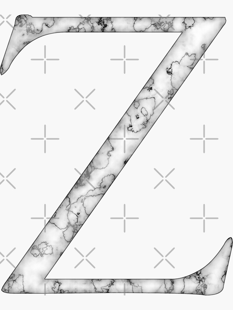 "Z in Roman White Marble Latin Alphabet Letter Sticker" Sticker by ...