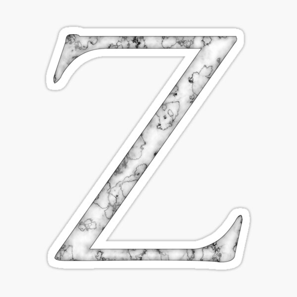"Z in Roman White Marble Latin Alphabet Letter Sticker" Sticker by ...