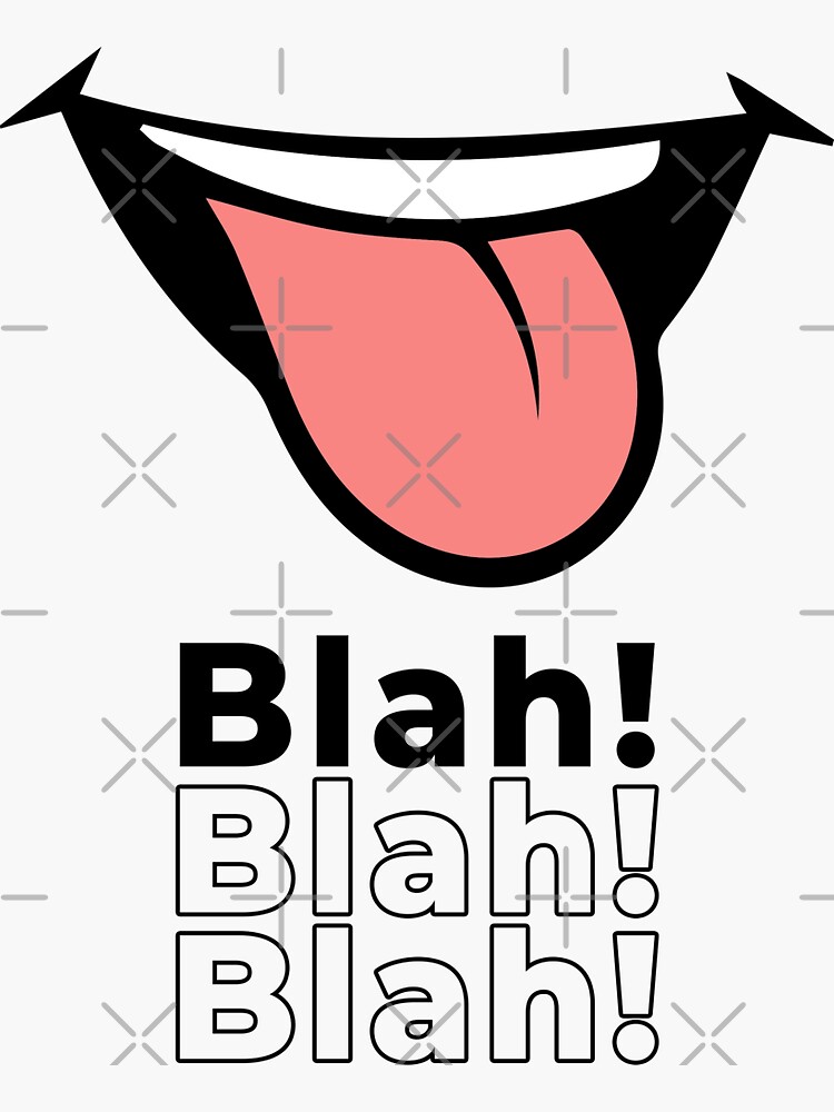 "blah blah blah cartoon artwork" Sticker by Textshaw | Redbubble