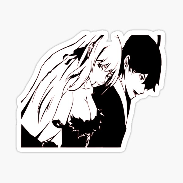 "Araragi Koyomi and Shinobu Monogatari" Sticker by OtakuPapercraft ...