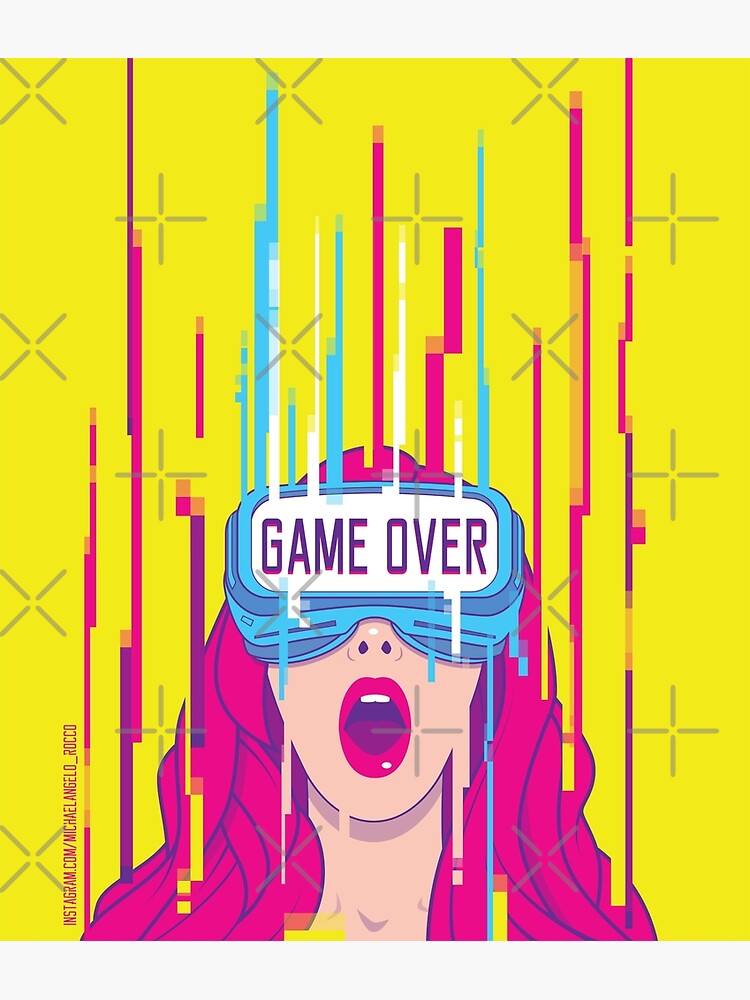 "Game Over VR Digital Glitch Art" Poster by MRocco | Redbubble