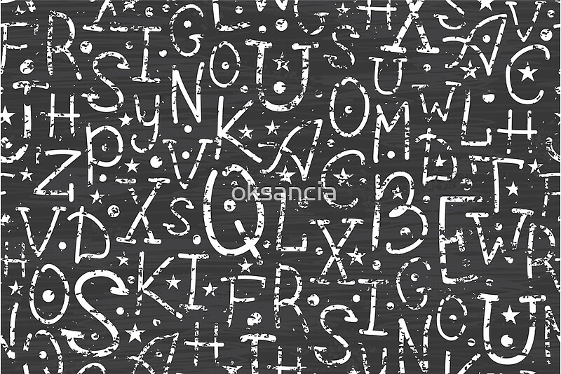 "Chalkboard alphabet letters pattern" by oksancia | Redbubble