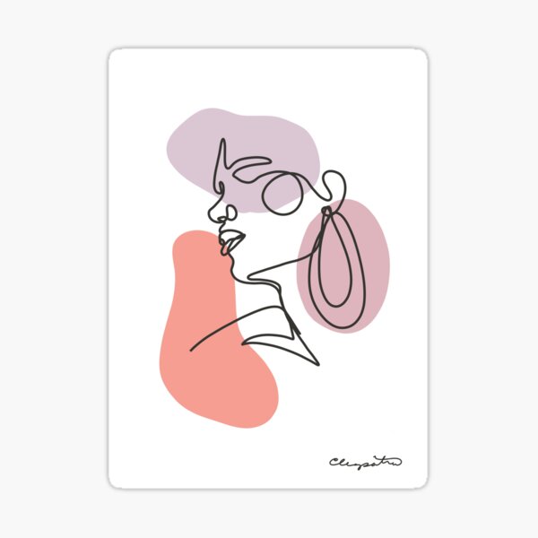 "Line Art " Sticker for Sale by VivartDesigns | Redbubble