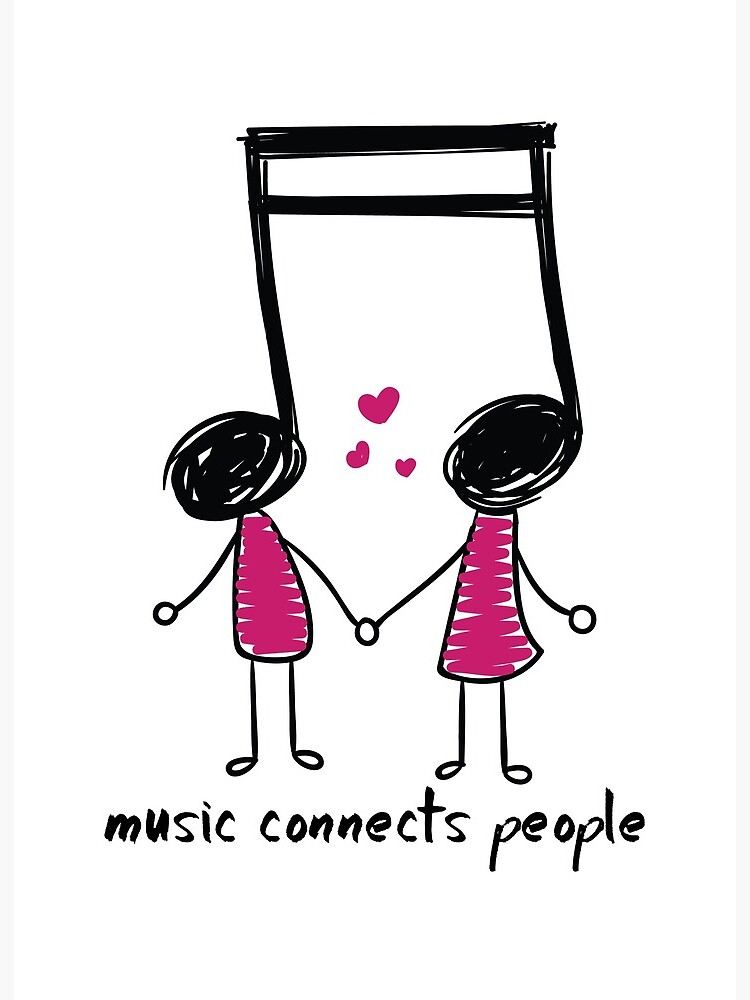 "Hot Pink Music Connects People" Art Board Print for Sale by Susan Lewis | Redbubble