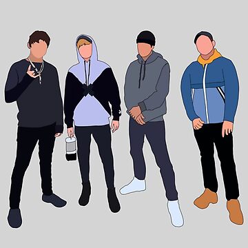 "Sam, Colby, Corey, and Jake" Sticker for Sale by mariaadesigns | Redbubble